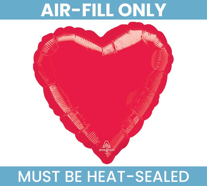 4" METALLIC RED HEART SHAPE