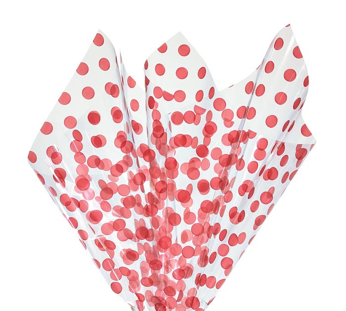 Red Dots On Clear Cellophane Sheets