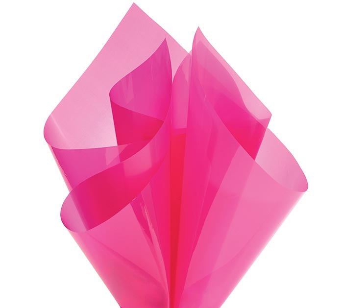 Solid Hot Pink Cellophane Sheets
