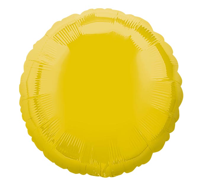 18Inch Solid Yellow Round Foil Balloons