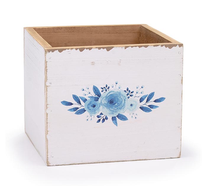 Blooms In Blue Planter Box