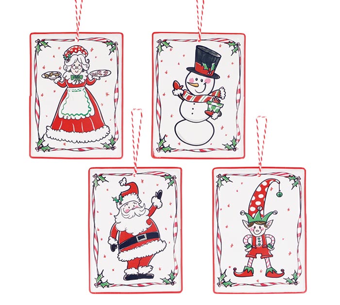 ASTD TIN CHRISTMAS CHARACTER ORNAMENTS