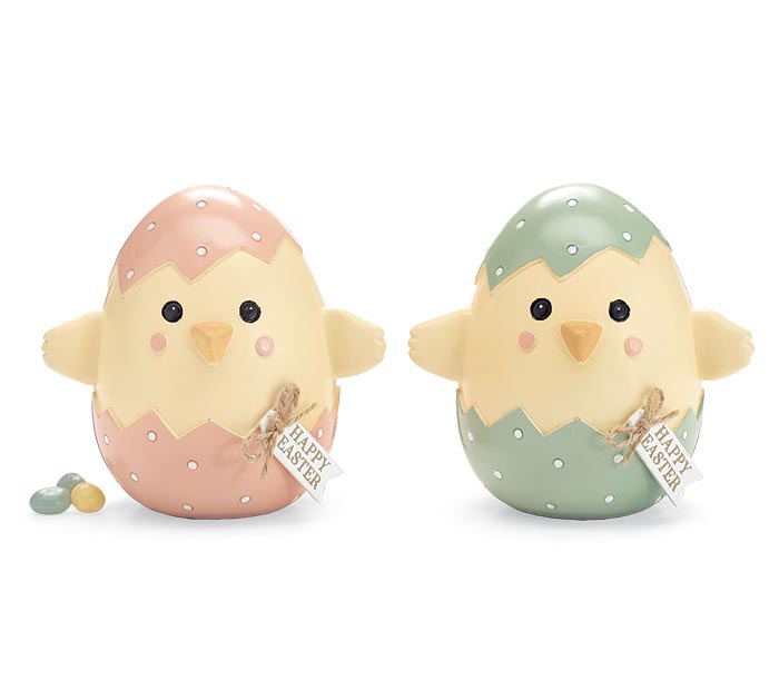 HAPPY EASTER CHICK RESIN SHELF SITTER