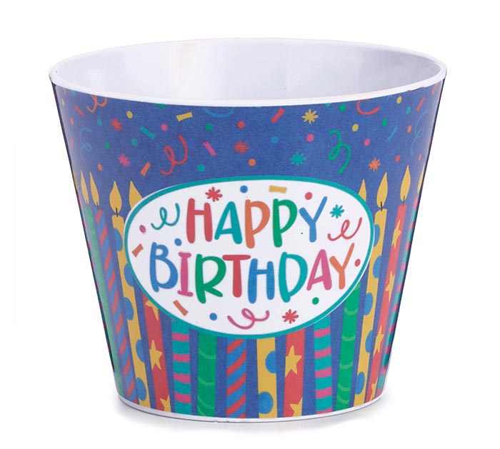 4Inch Birthday Wishes Melamine Pot Cover