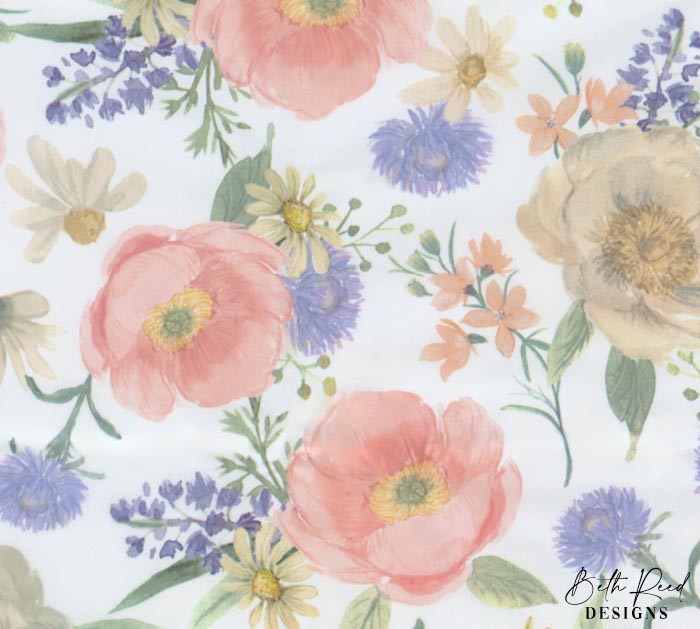 Peachy Pink/Lavender Floral Cello Sheet