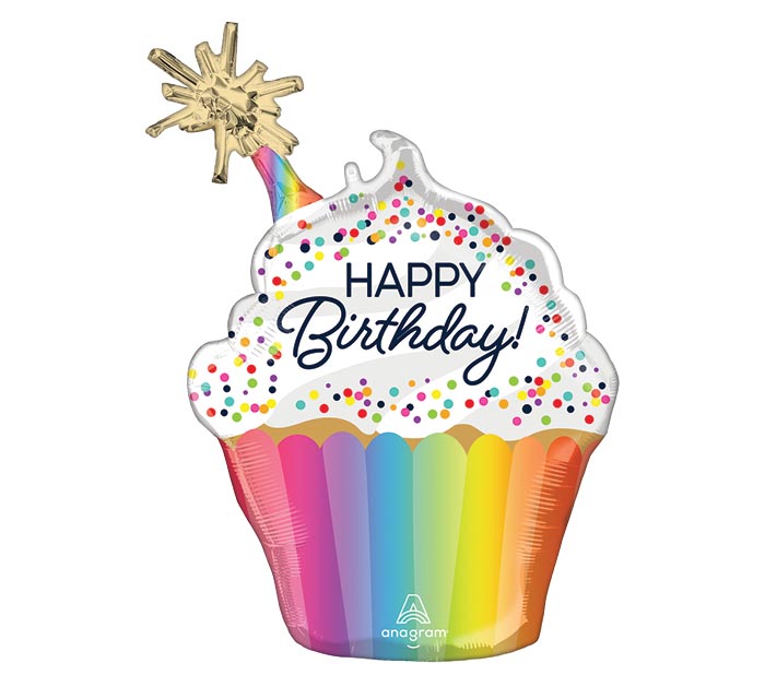 31"PKG CONFETTI SPRINKLE HBD CUPCAKE