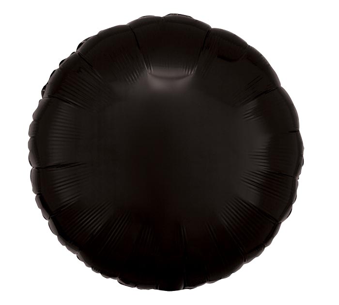 17Inch Package Black Solid Round Helium XL Foil Balloons