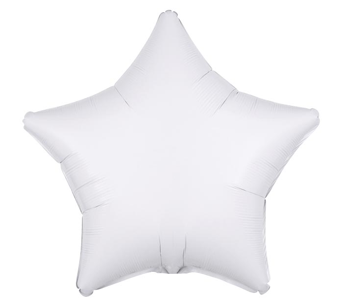 19Inch Package Metallic White Star Foil Balloons