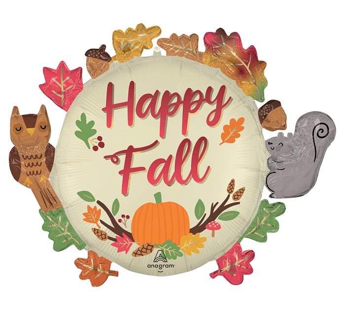 32"PKG SATIN HAPPY FALL CRITTERS SHAPE