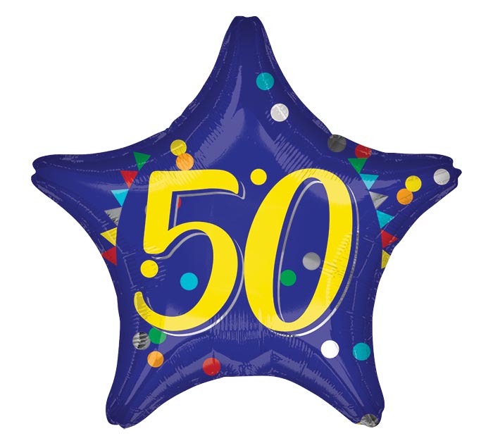 19" Package 50Th Birthday Star Balloon