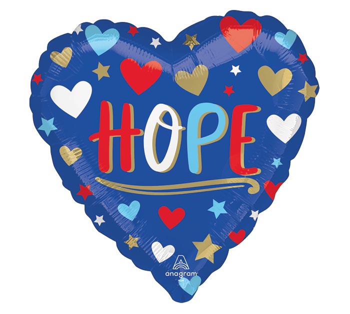 9" Inflated Unity Hope Heart Foil Balloons