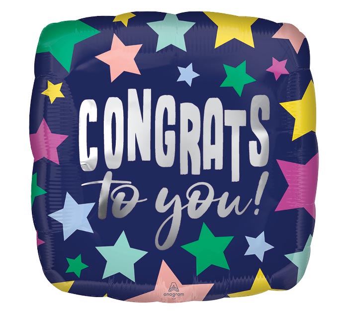 17" Package Congrats To You Star Balloon
