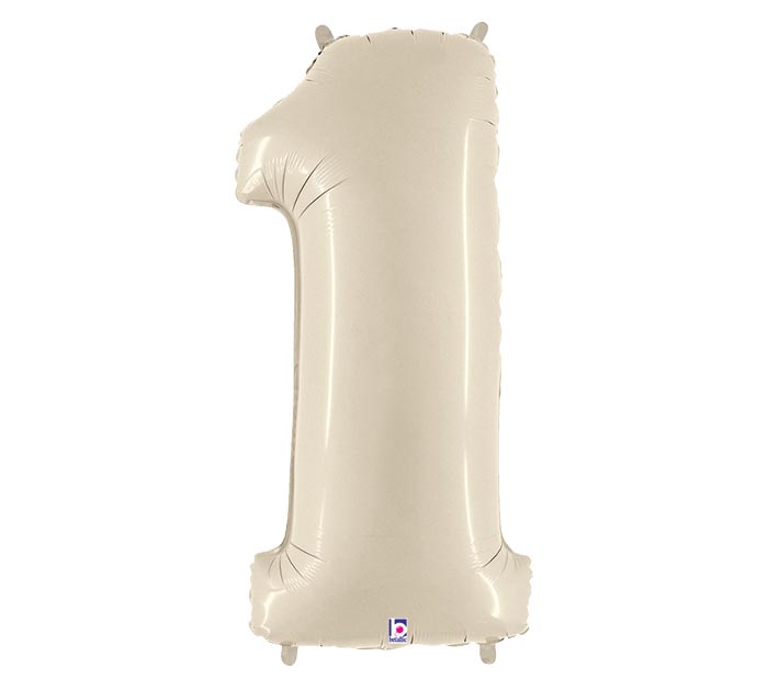 34" Package Number 1 White Sand Megaloon Foil Balloons