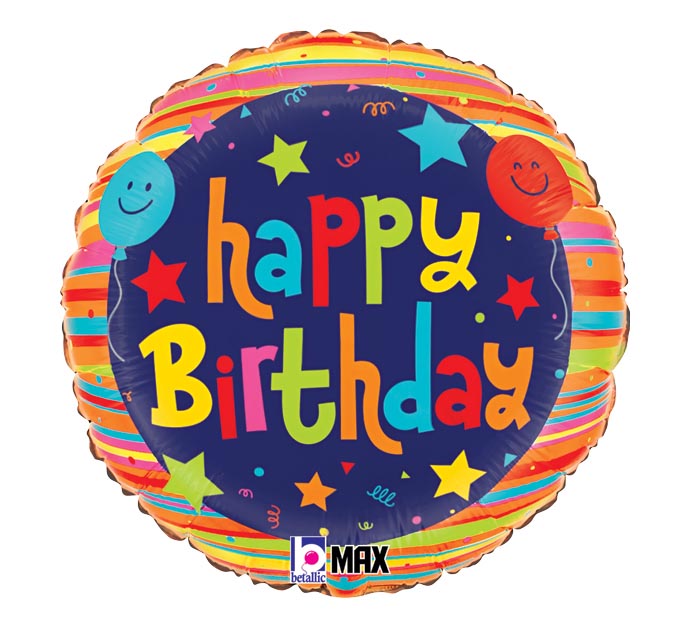 9"INFLATED HBD BALLOONS AND STARS