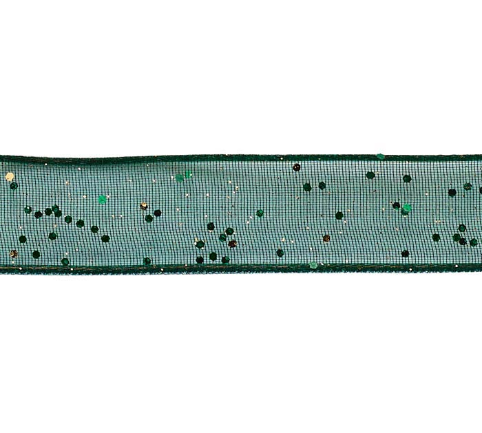 #3 Sheer Green Glitter Corsage Ribbon