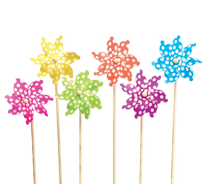 Polka Dot Spring Pinwheel Pick Assorted