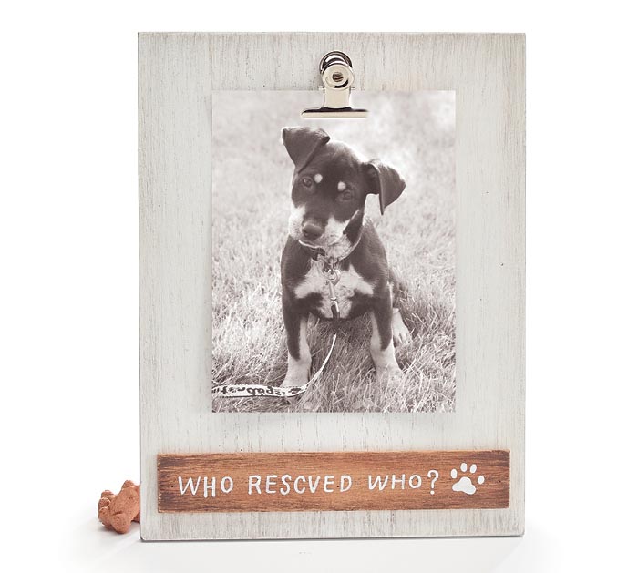 Who Rescued Who Pet Frame With Clip