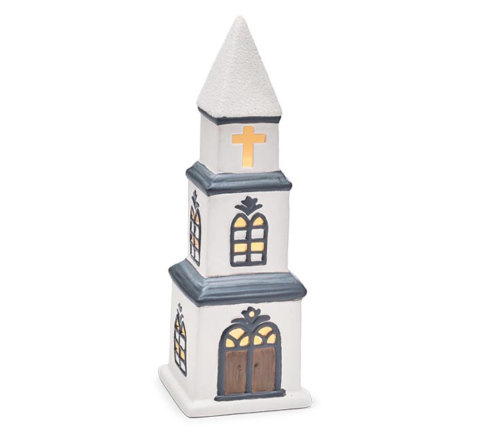 White/Gray Lighted Church