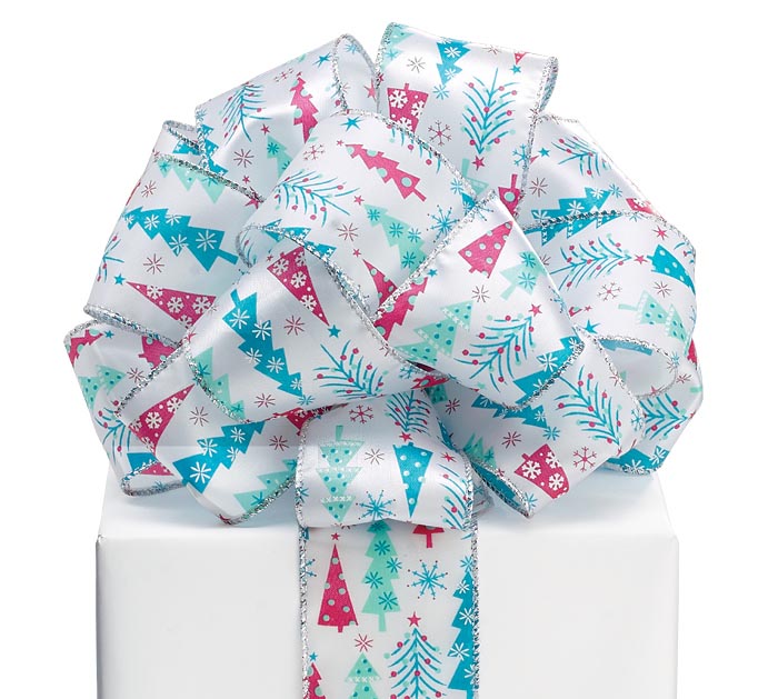 #40 BRIGHT COLOR CHRISTMAS TREE RIBBON