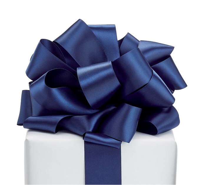 #9 Double Face Navy Blue Satin Ribbon