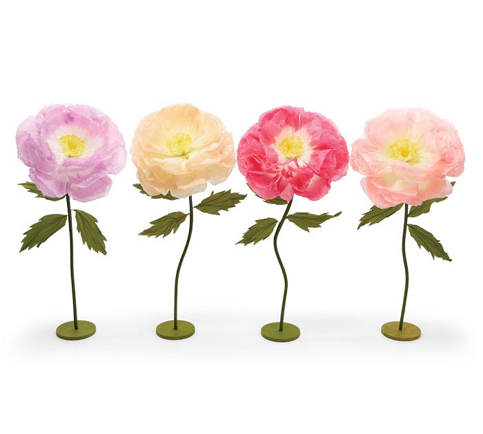 Large Tissue Paper Flowers With Stand