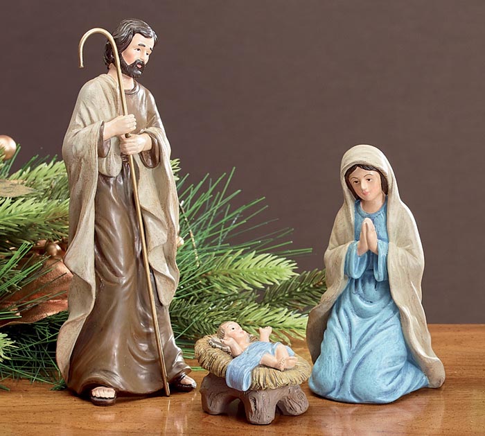 3 PIECE HOLY FAMILY NATIVITY SET