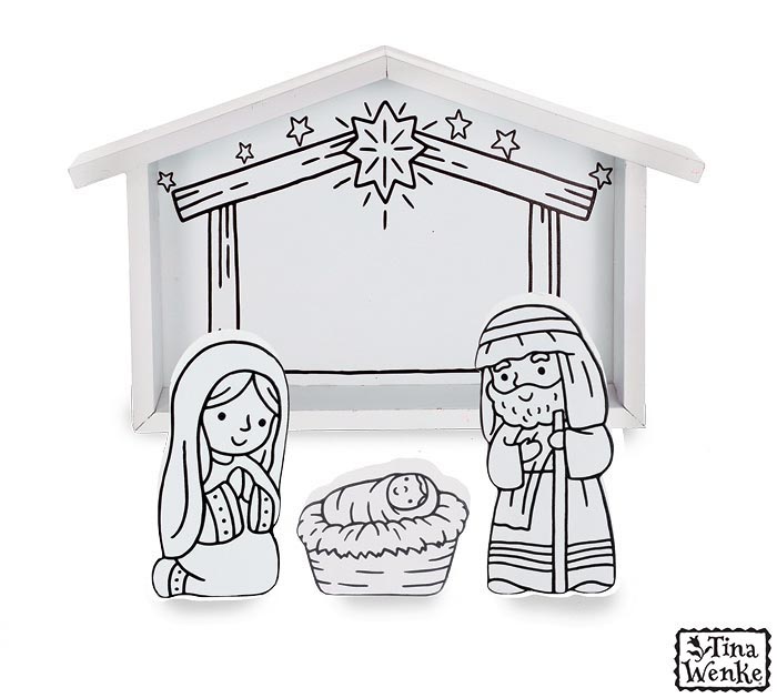 COLOR ME HOLY FAMILY SET WITH CRECHE