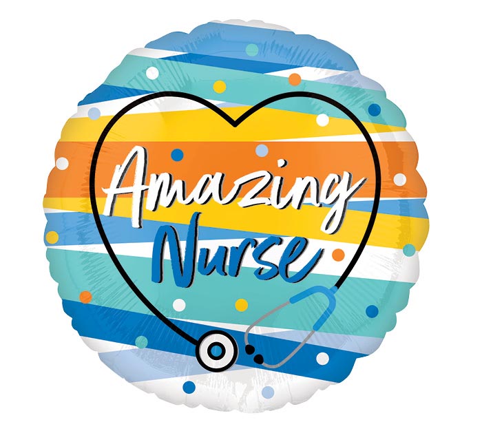 17Inch Pkg Amazing Nurse Stethoscope Round Foil Balloons