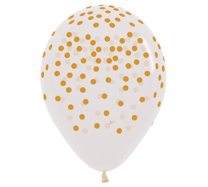 11" GOLD CONFETTI ALL AROUND CRYS CLEAR