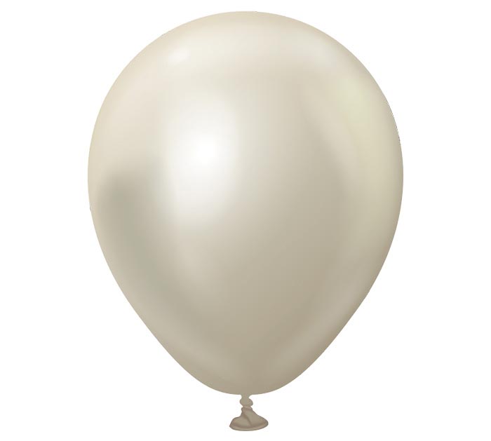 18Inch Kalisan Mirror White Gold Latex 25Pk Latex Balloons